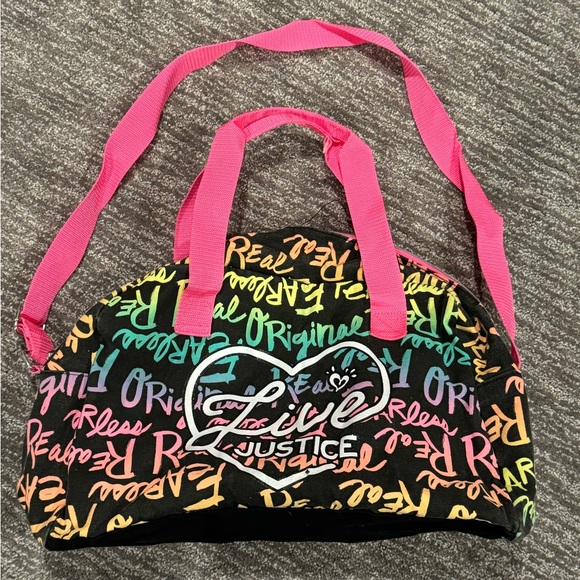 Justice | Accessories | Justice Black Neon Duffle Bag Kids Youth Girls ...